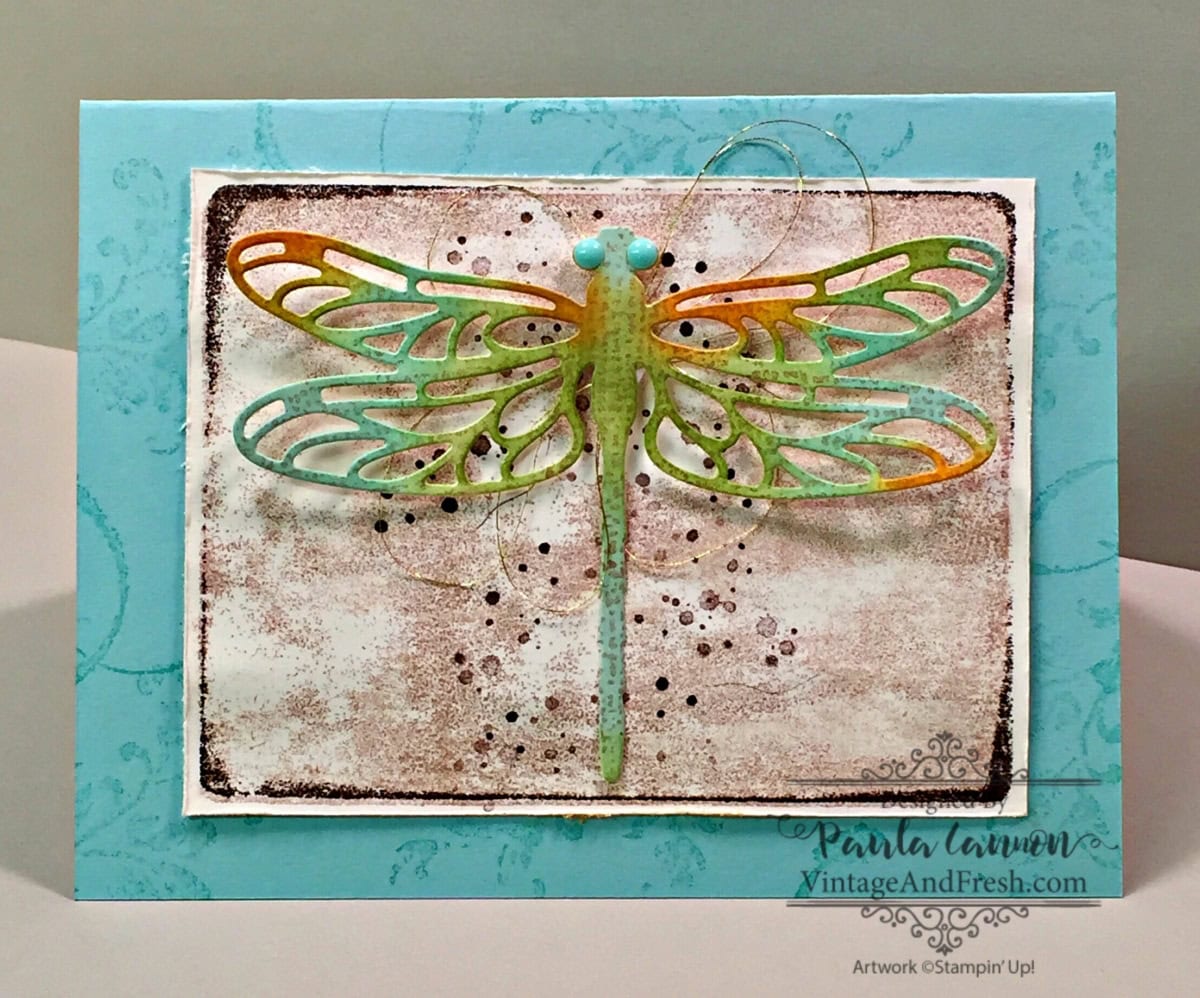 Dragonfly Dreams Land on a Clear Block - Vintage & Fresh