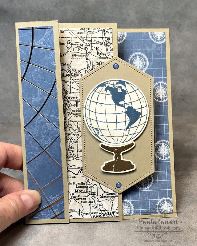 Make an Easy Triple Panel Fun Fold Card - Vintage & Fresh